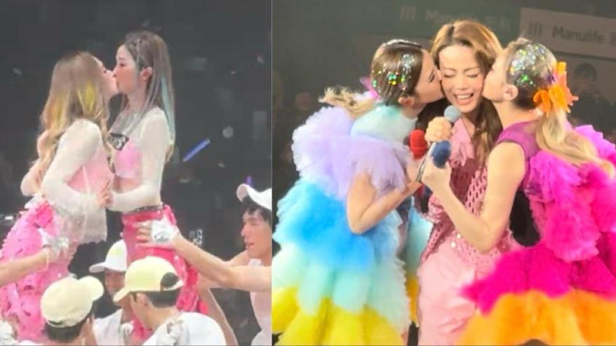 Twins演唱會2024｜阿Sa阿嬌唔打側手翻玩咀嘴 容祖兒登場遭強吻 | am730